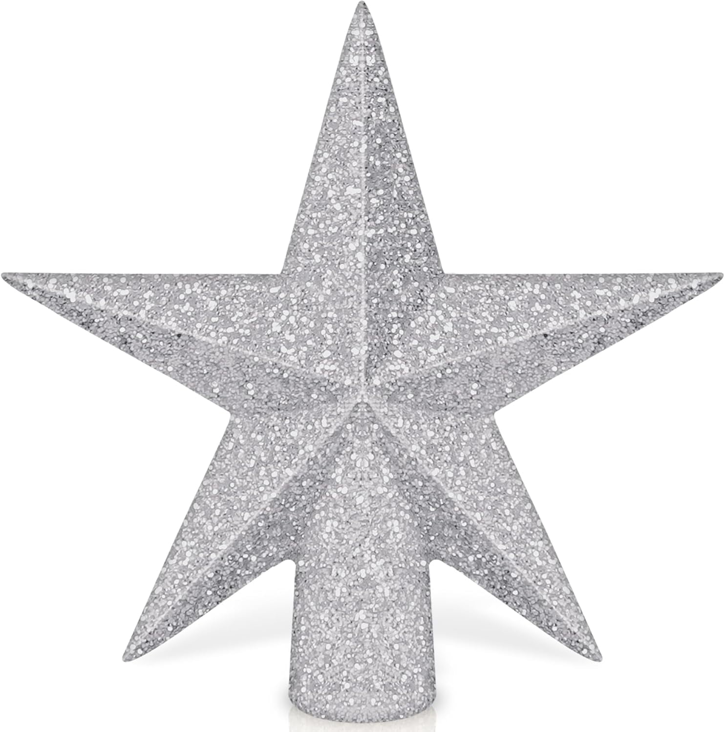 Highcool Tree Topper, 2.36" Star Christmas Tree Topper Glitter Silver ...