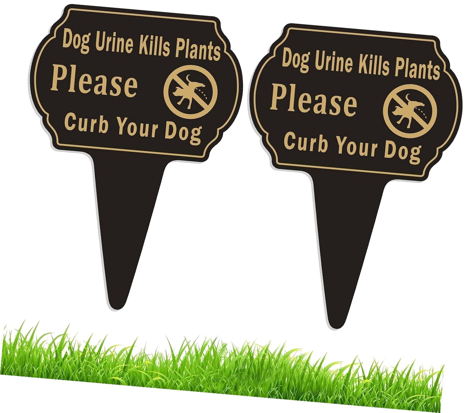 Highcool Urine Kills Curb Your Sign, 13.6”X9.6” 2PACK No Pee or Poop ...