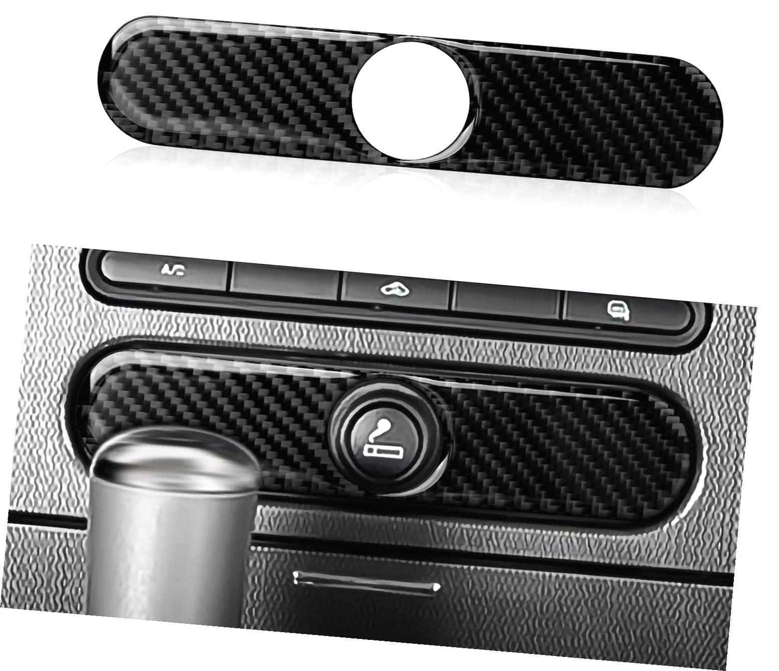 Highcool Vehicle Carbon Fiber Sticker Center Control Cigarette Lighter ...