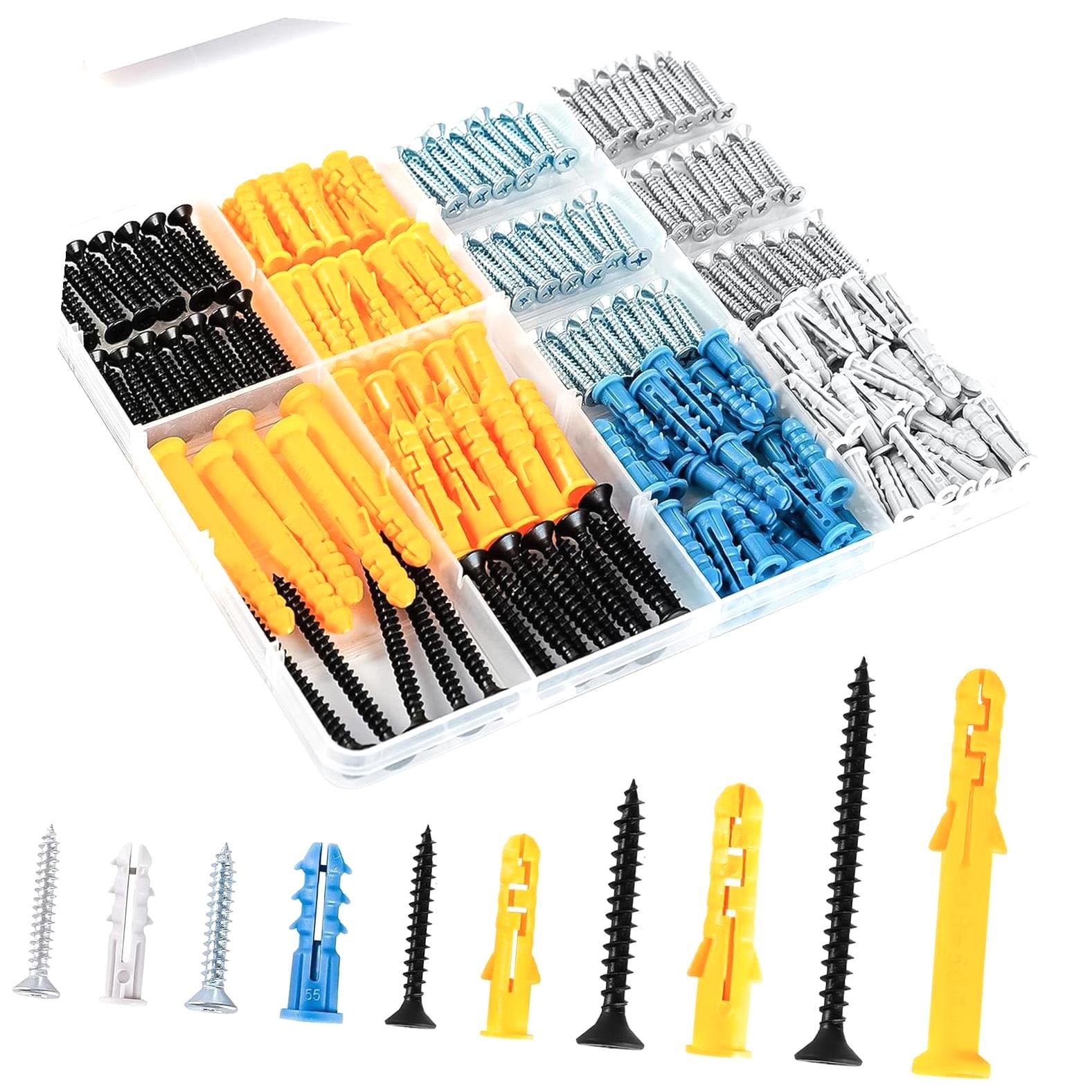 Highcool Wall Anchors Set for Wall Decor, 270Pcs Assortment for Drywall ...