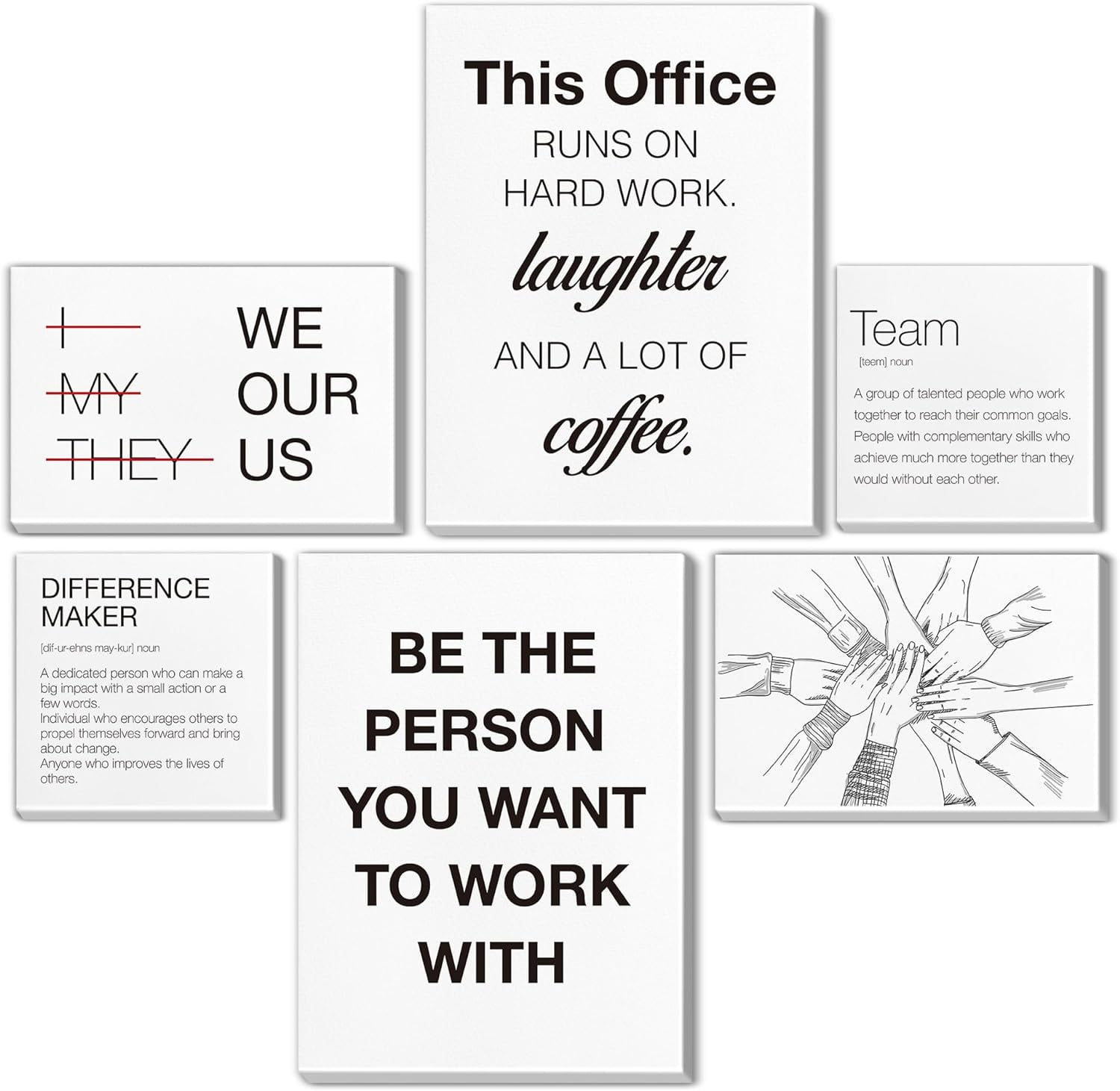 Highcool Wall Decor for Office Teamwork Wall Motivational Posters Set ...