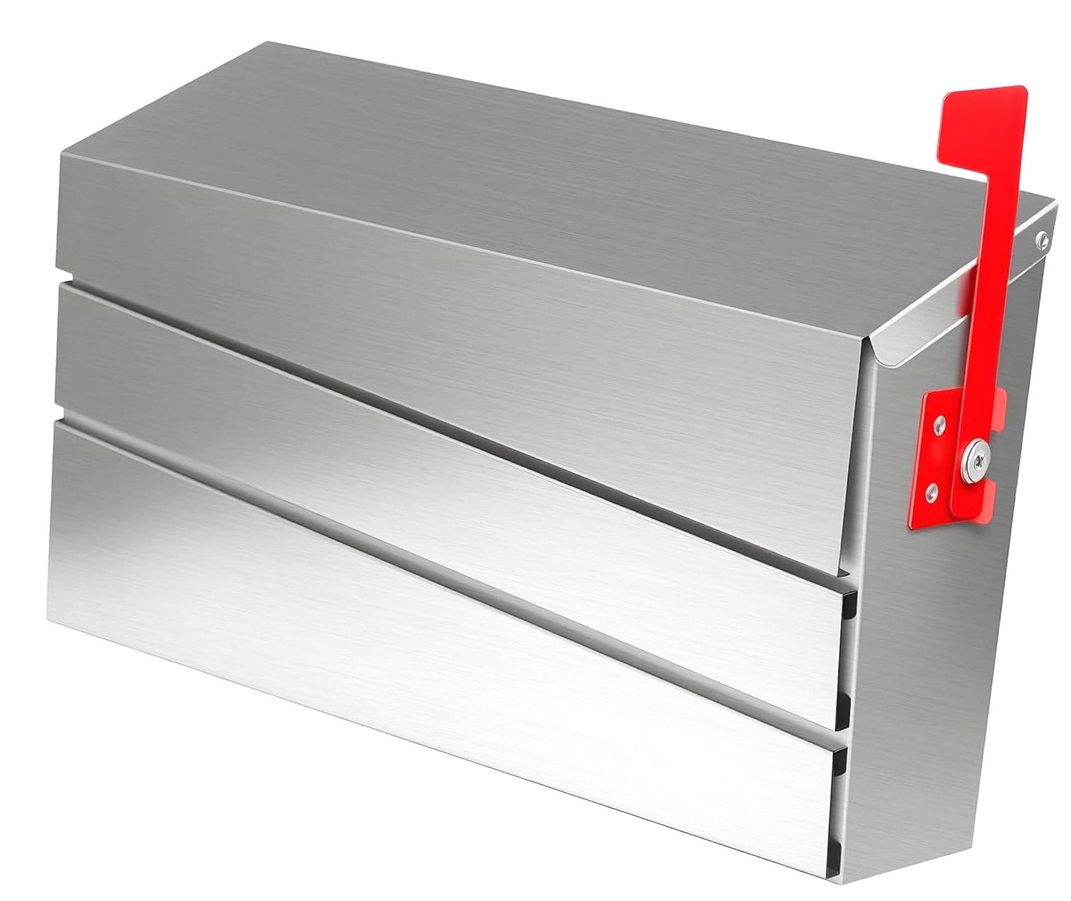 Highcool Wall-Mount Mailbox, Brushed Steel Panel, Rust Resistant Large ...