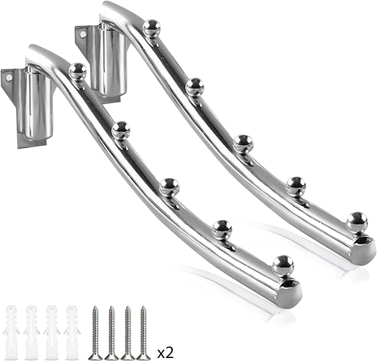 Highcool Wall Mounted Folding Clothes Hanger Rack, Stainless Steel ...