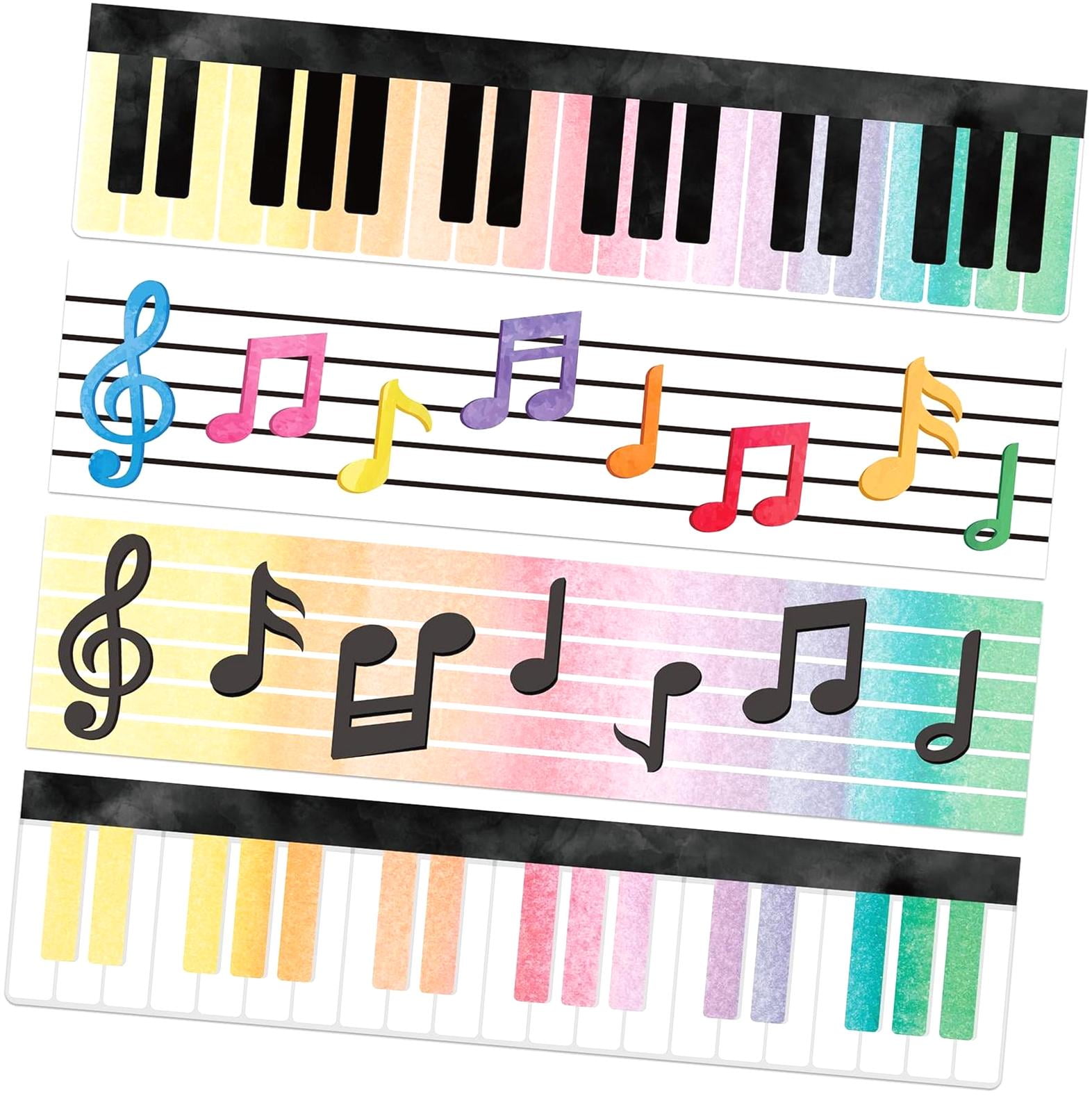 Highcool Watercolor Music Border Trim - 80Pcs Back to School Music ...