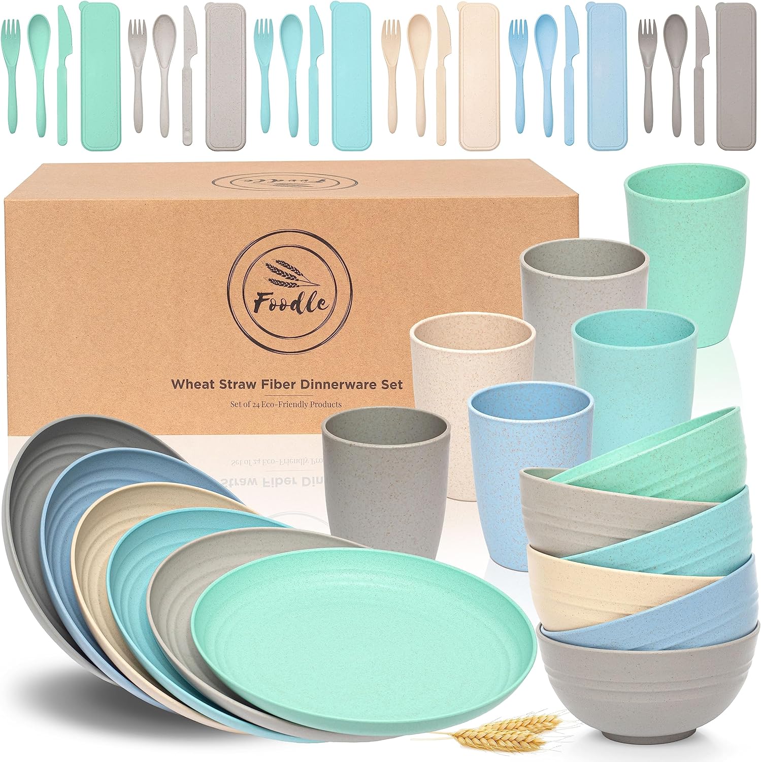 Highcool Wheat Straw Dinnerware Set - BPA Free & Safety Certied ...