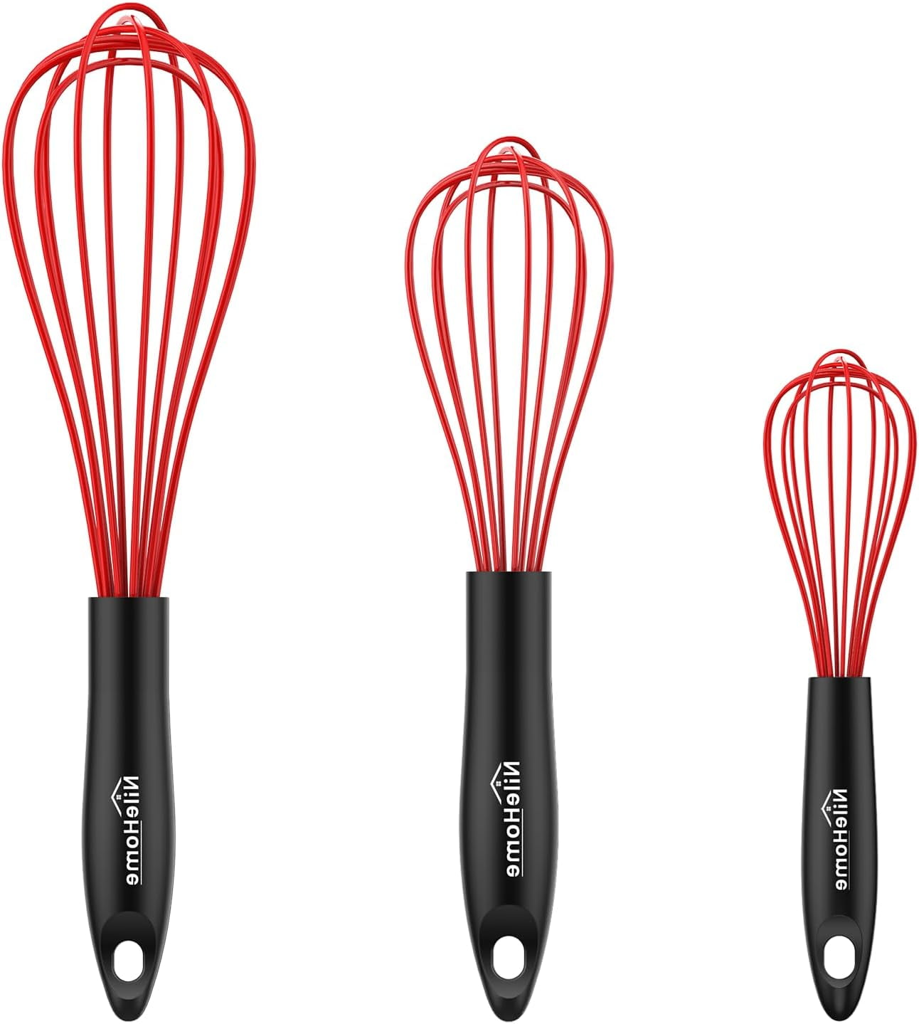 Highcool Whisk Set 8" 10" 12", 3 Pack Kitchen Whisk Kitchen Wisk Wire ...