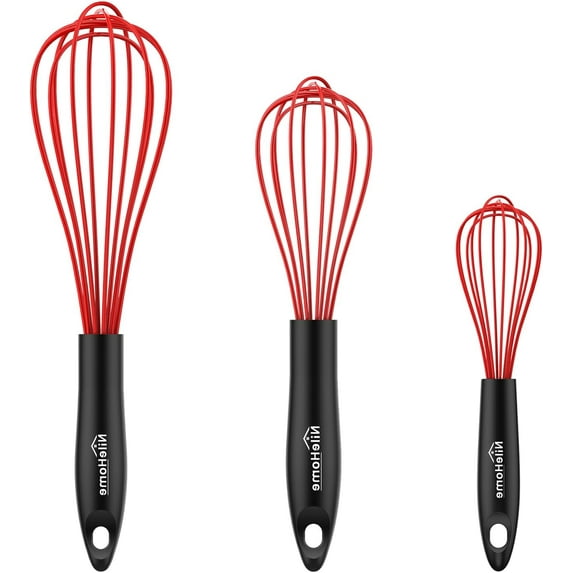 Highcool Whisk Set 8" 10" 12", 3 Pack Kitchen Whisk Kitchen Wisk Wire ...