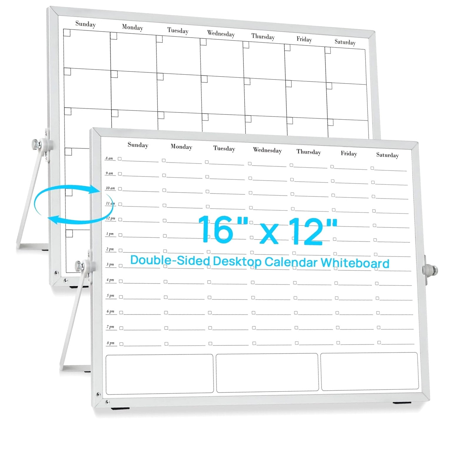 Highcool White Calendar Planner, Weekly Monthly Schedule with Time ...
