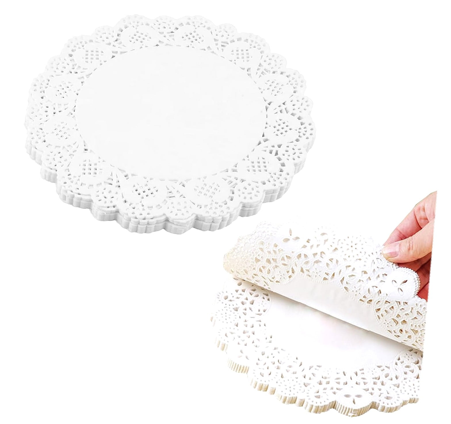 Highcool White Paper Doilies 8 Inch Round Lace Paper Doilies for Food ...