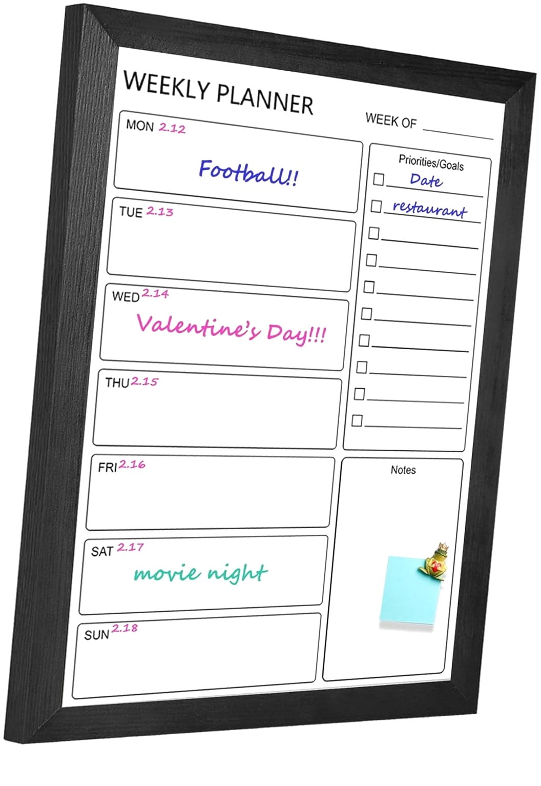 Highcool White Weekly Calendar, Whiteboard for Wall, .7"x23.6" Wood ...