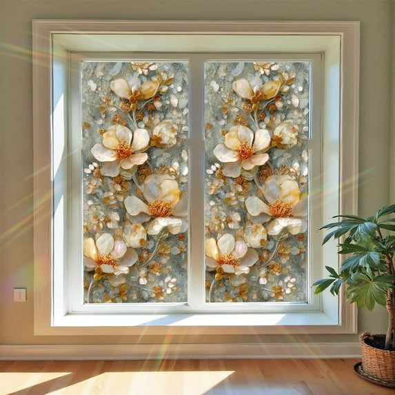 Highcool Window Film 17x39 Inch Frosted Cover Privacy Window Cling ...