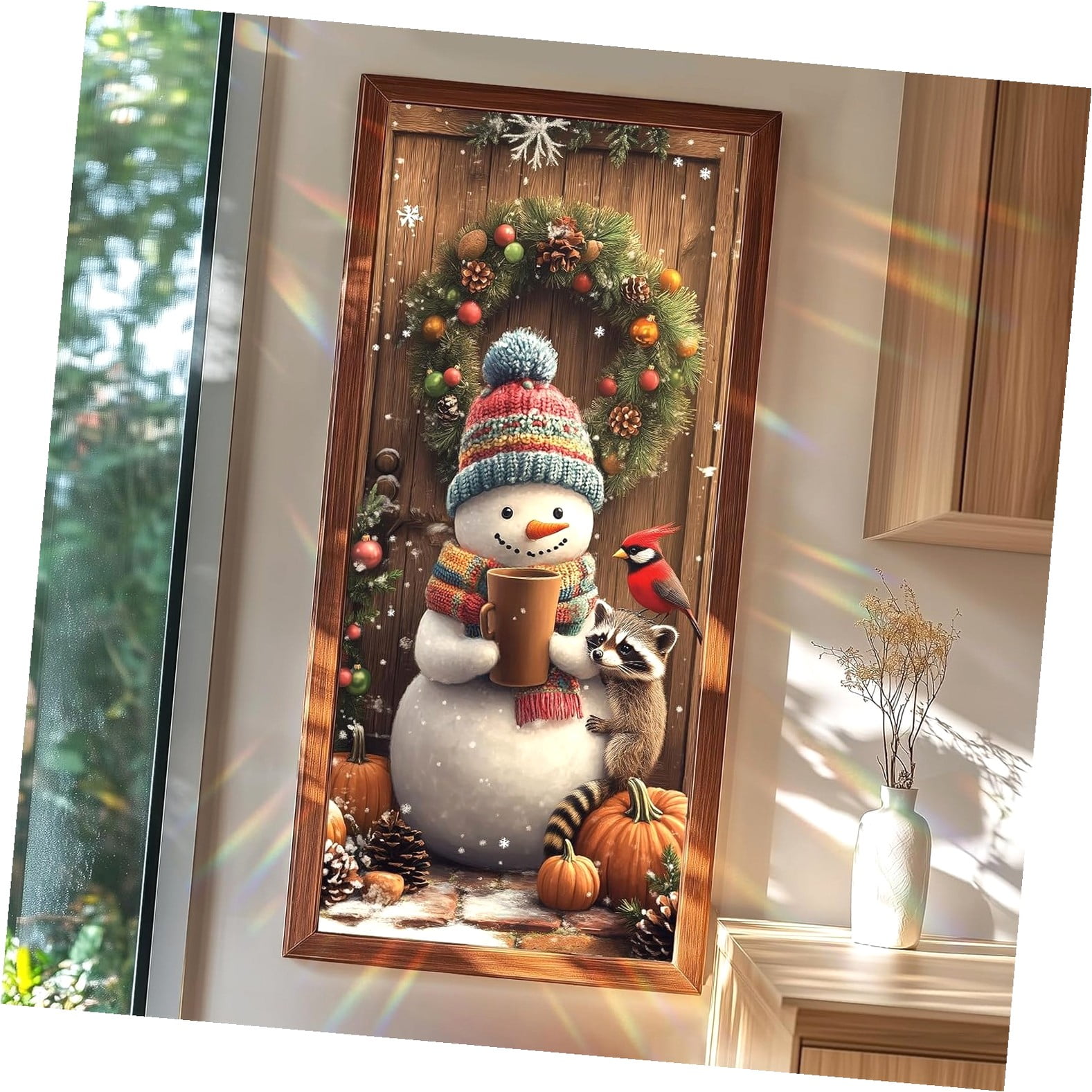 Highcool Window Film .3 39.3 Inch Christmas Snowman Privacy Sticker ...