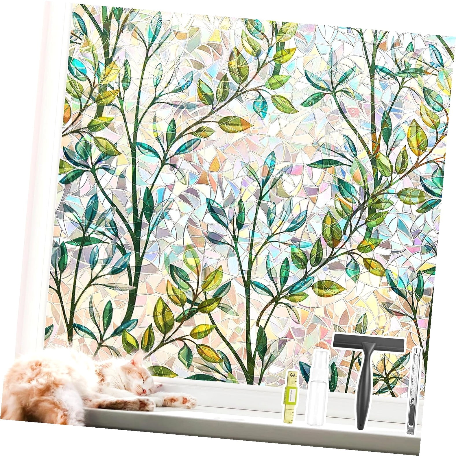 Highcool Window Privacy Film Window Film 3D Cling, Sun Static Cling ...