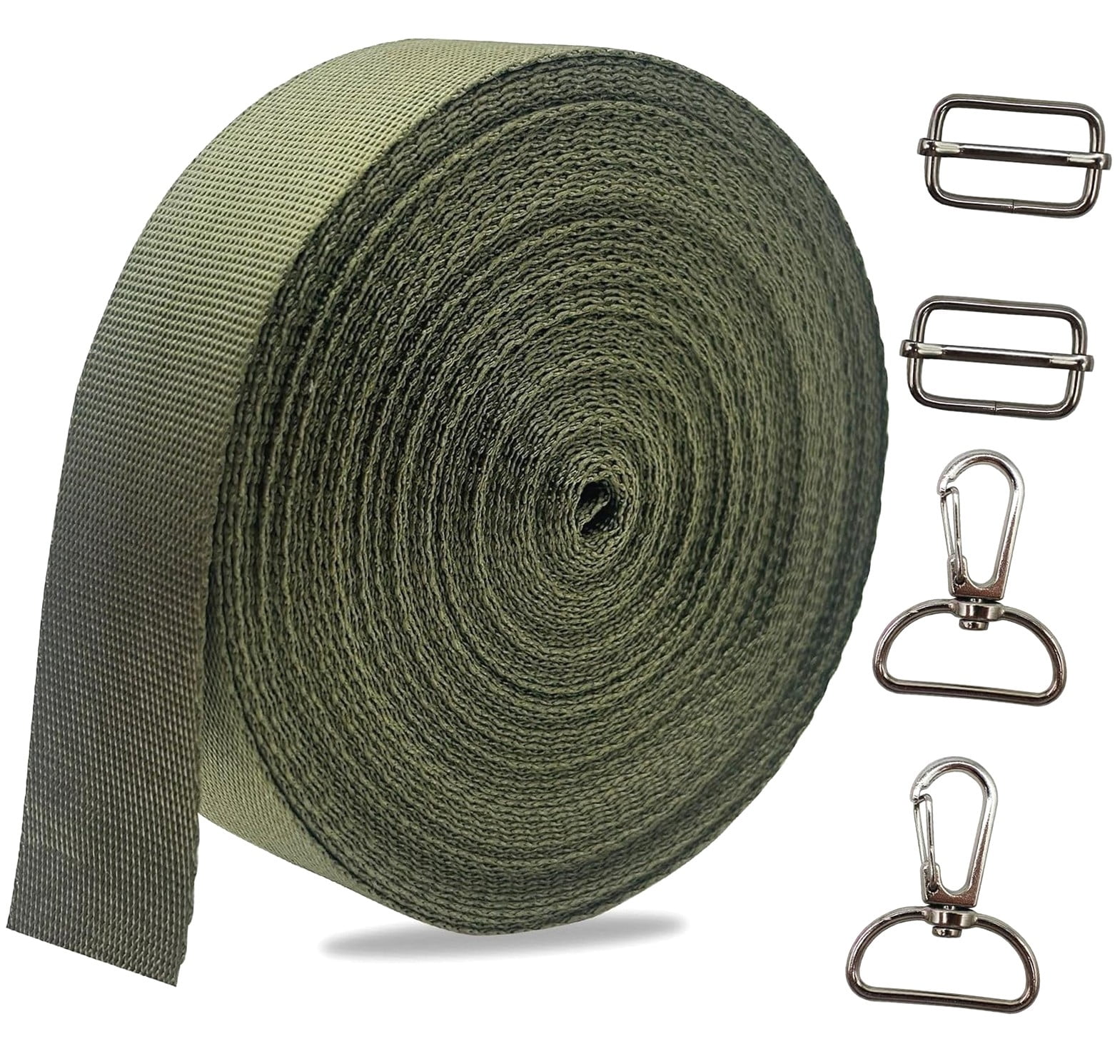 Highcool ZHFMILY 1 inch Olive Nylon Webbing Straps for Sewing 10 Yards ...