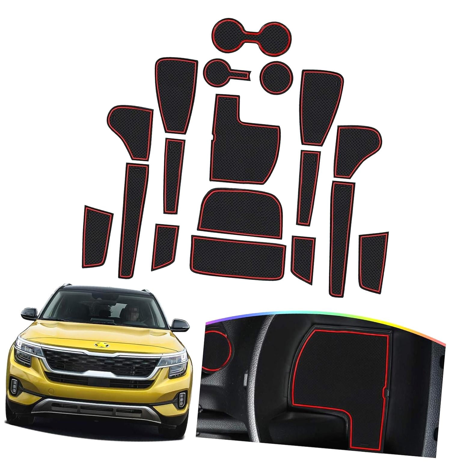 Highcool door slot mat for 2021-2025 Kia Seltos, featuring interior ...