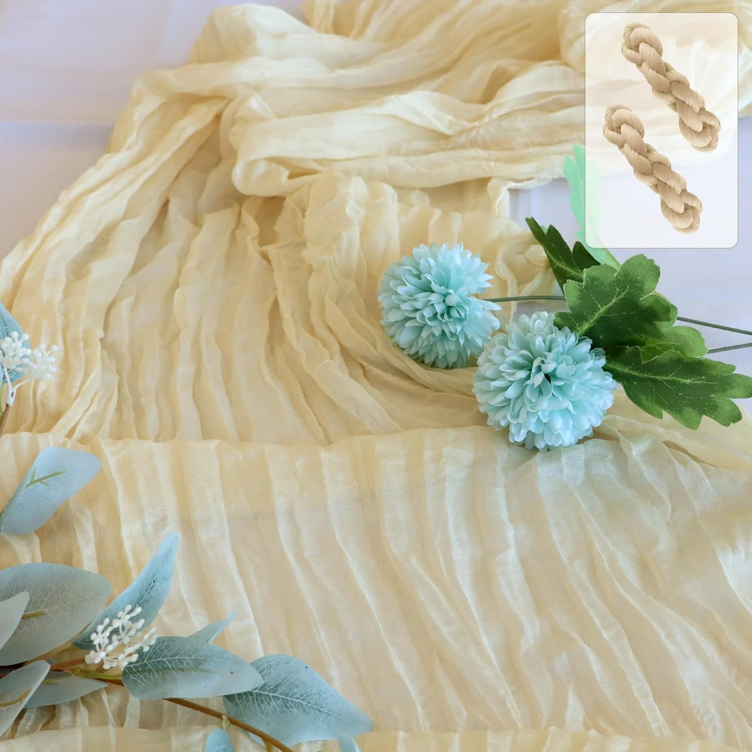 Highcool eesecloth Table Runner 2Pa 10Ft Gauze Table Runners Fall Sheer ...