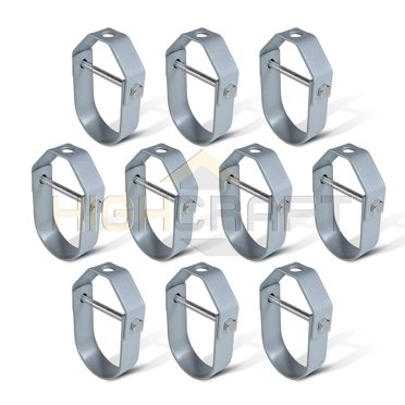 Highcraft 2-Hole Pipe Strap U Bracket, 2-1/2", Galvanized Steel-5 Pack ...