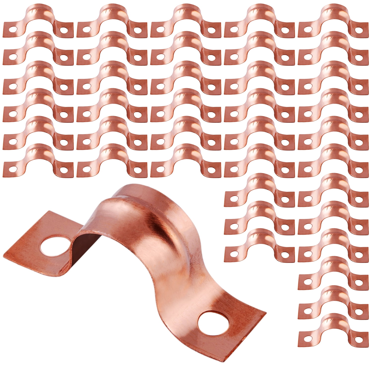 Highcraft 2-Hole Copper Pipe Strap U Bracket 1/2", 100 Pk - Walmart.com