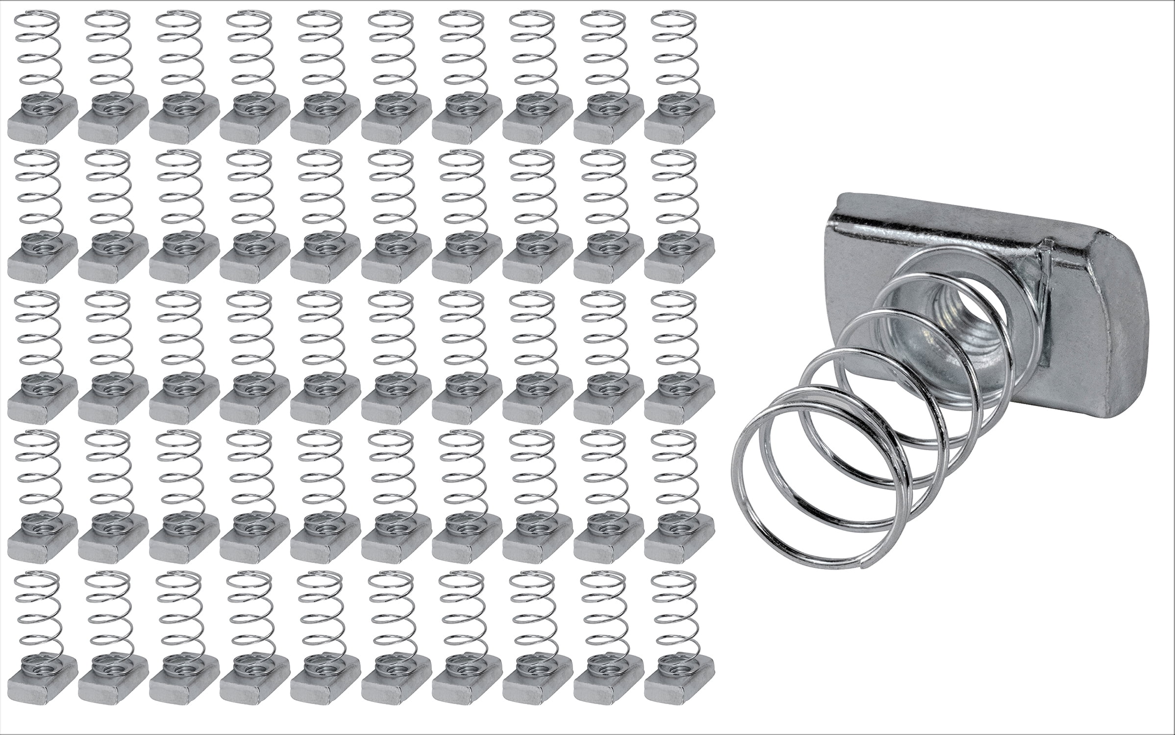 Highcraft 5/8" X 1-3/8" Threaded Strut Channel Nuts W/ Long Spring ...