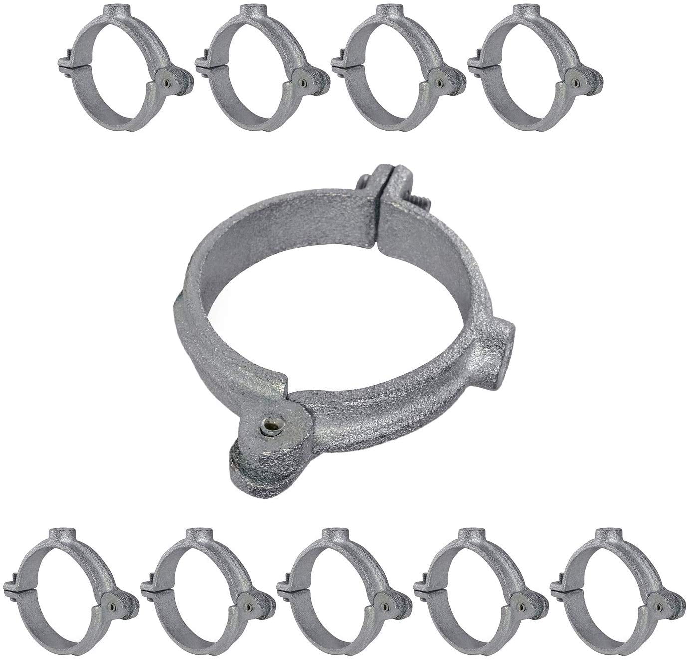 Highcraft Hinged Split Ring Pipe Hanger, 1-1/2 in. Galvanized Iron ...