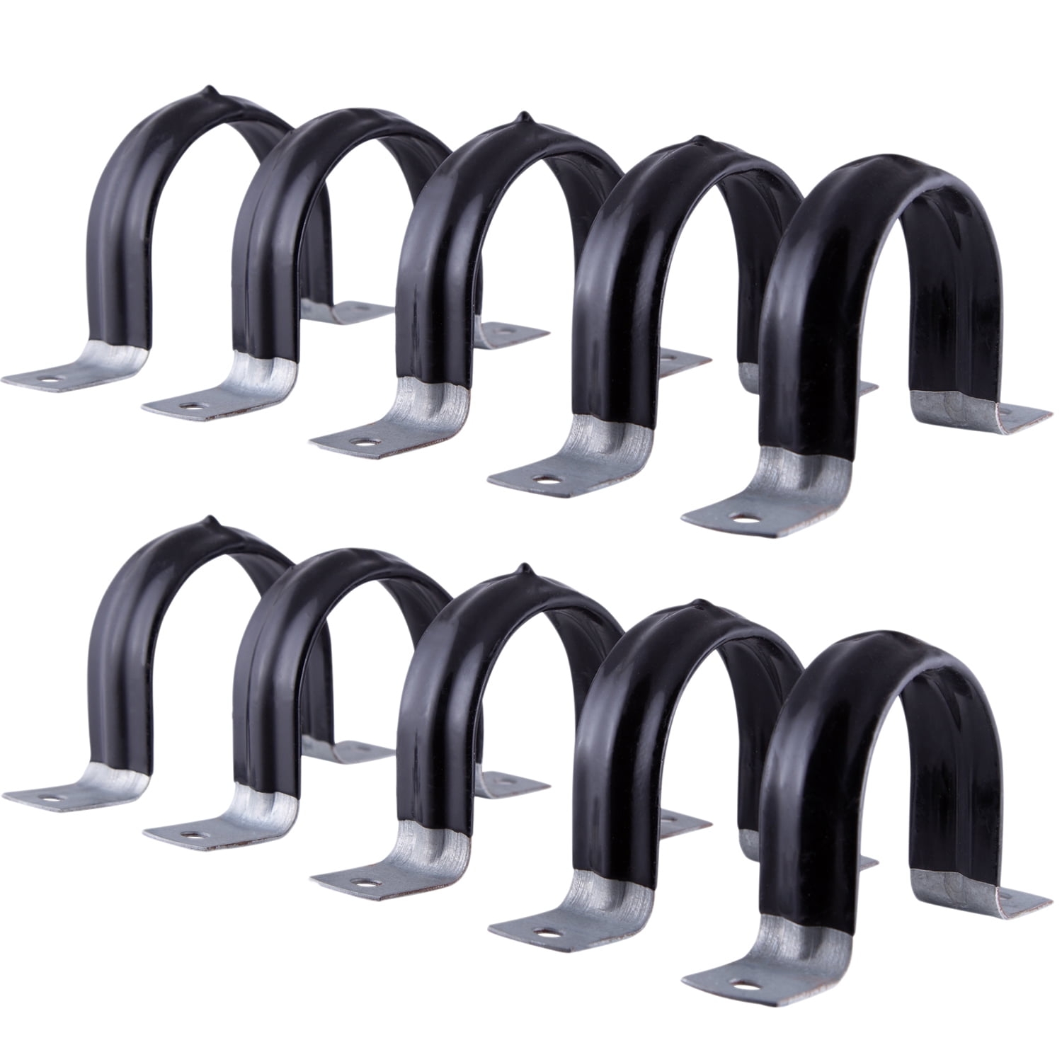 Highcraft Pipe Strap U Bracket, 4" w/ Plastic Coated Galvanized- 10 Pk ...