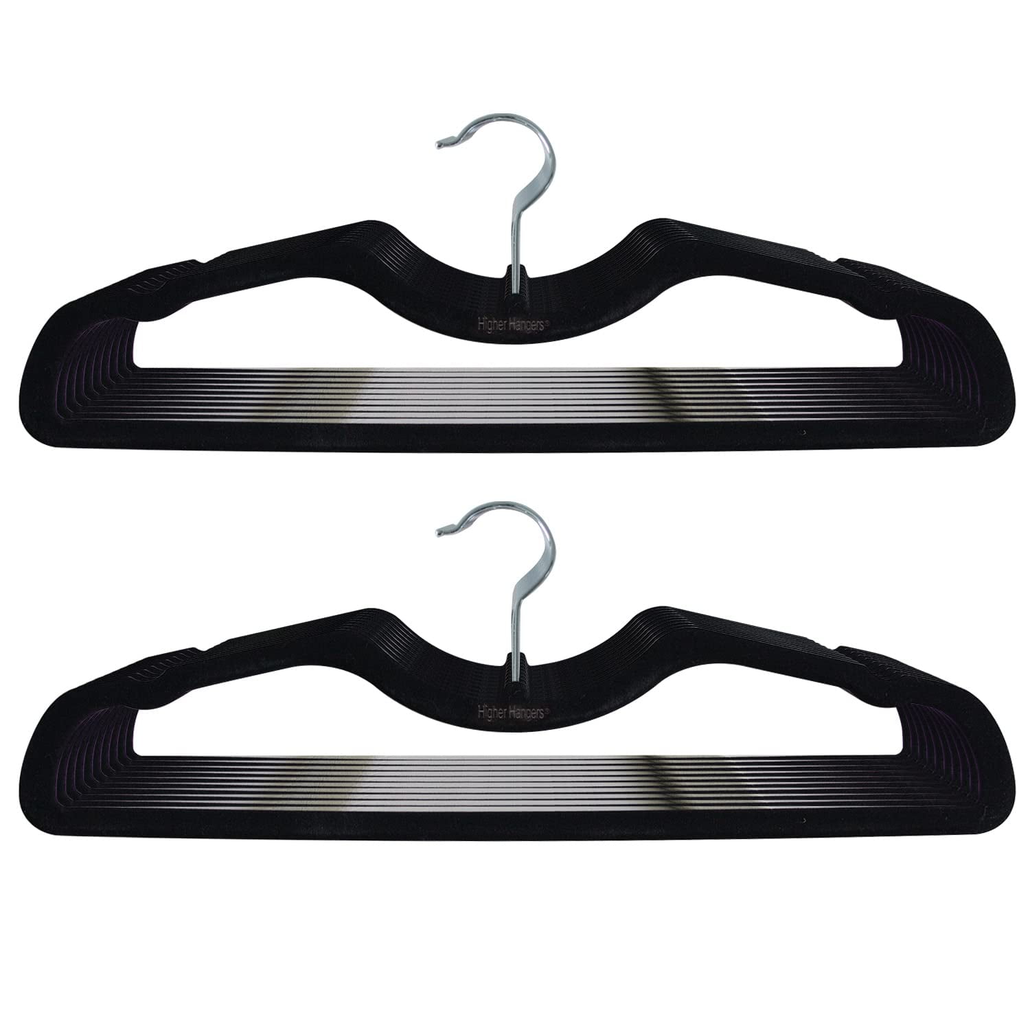 Higher Hangers Slimline Velvet Nonslip Clothes Hangers Space Saving ...