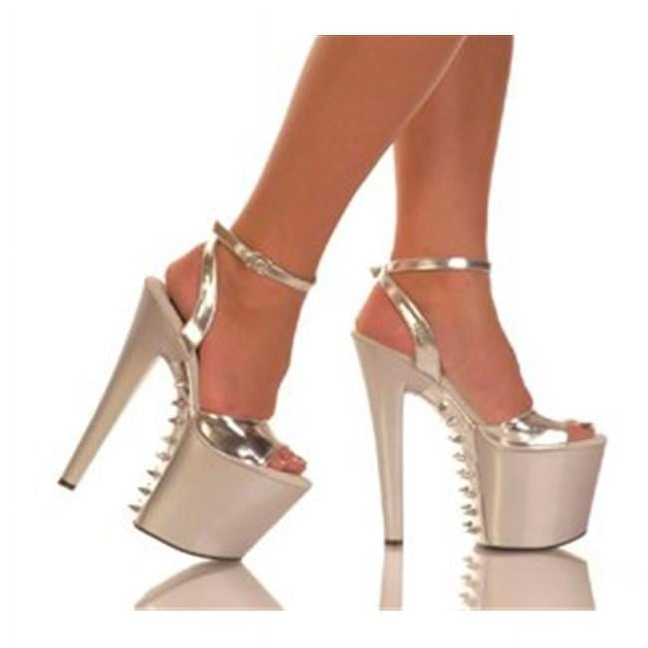 7 1/2" Open Toe Platform With Ankle Wrap And Spiked Cover (Size 12 ...