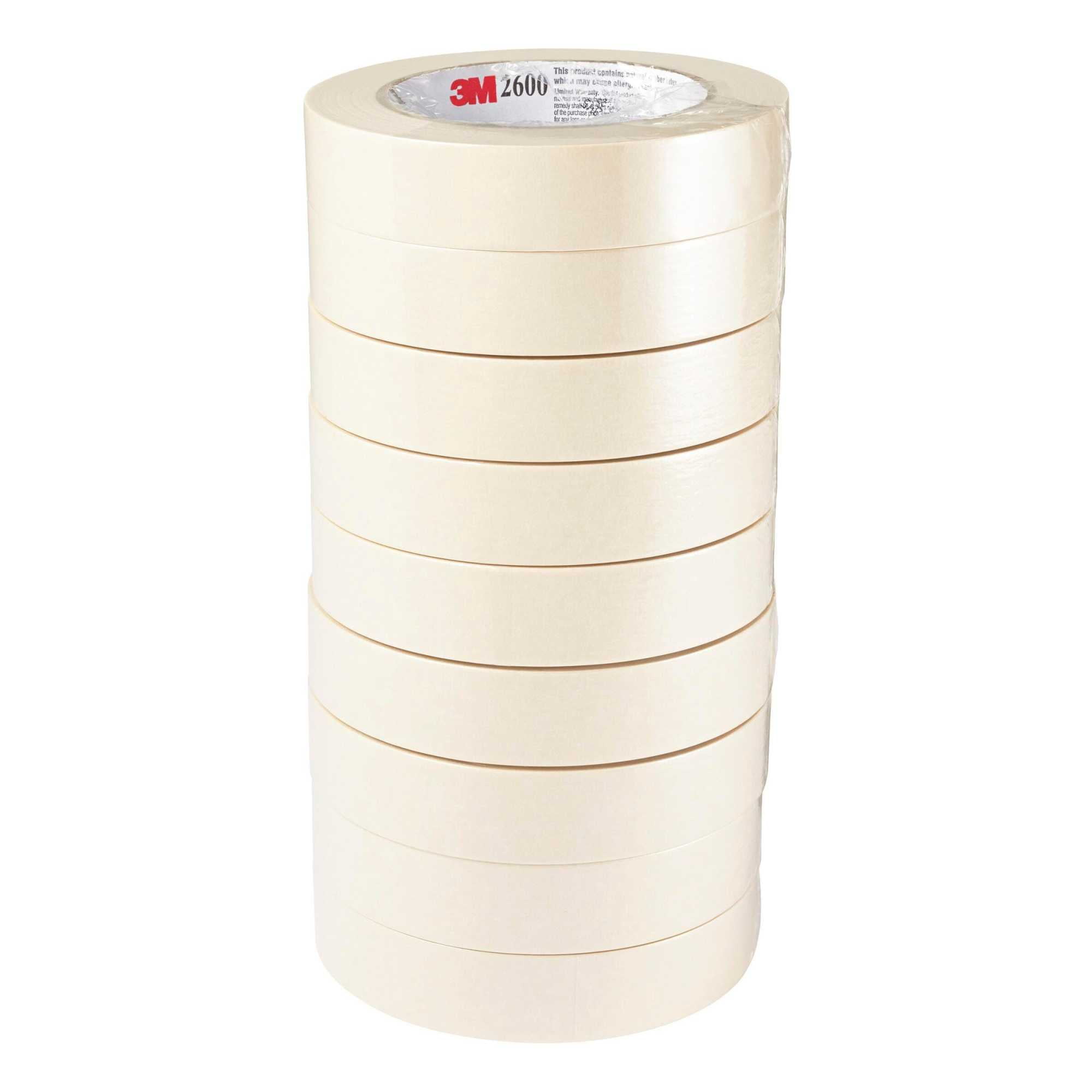 Highland 2600 Masking Tape, 1 Inch x 60 Yards, 3 Inch Core, Pack of 9 ...