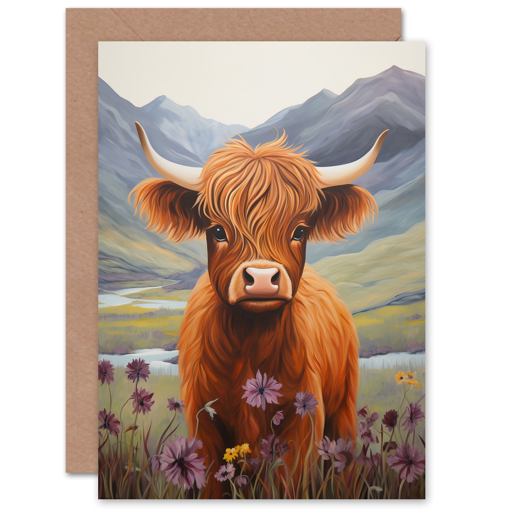 Highland Calf Cow in Heather Scotland for Child Children Kids Birthday ...