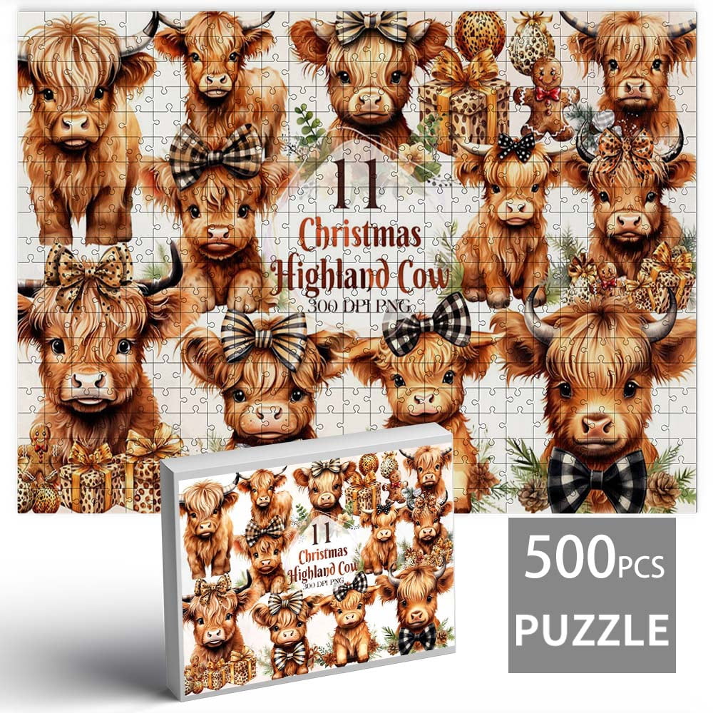 Highland Cattle Puzzles for Adults 500 Pieces Teens Jigsaw Challenging ...