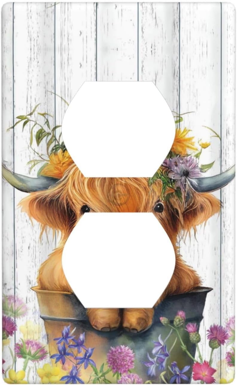 Highland Cow 3 Gang Triple Rocker Light Switch Cover Decorative ...