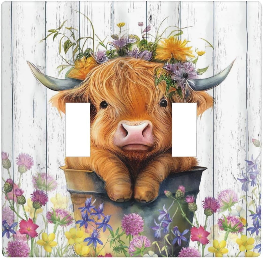 Highland Cow 3 Gang Triple Rocker Light Switch Cover Decorative ...