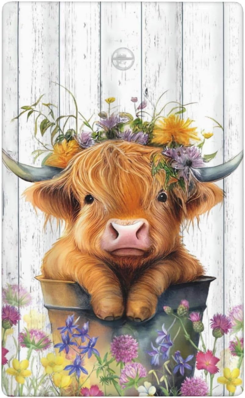 Highland Cow 3 Gang Triple Rocker Light Switch Cover Decorative ...
