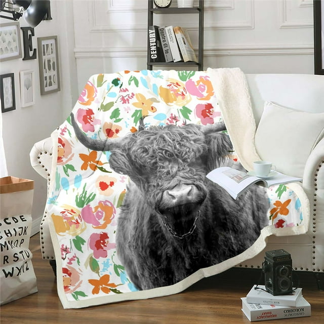 Highland Cow 40"x50" Throw Blanket for Girls,Longhorn Bull Cattle ...