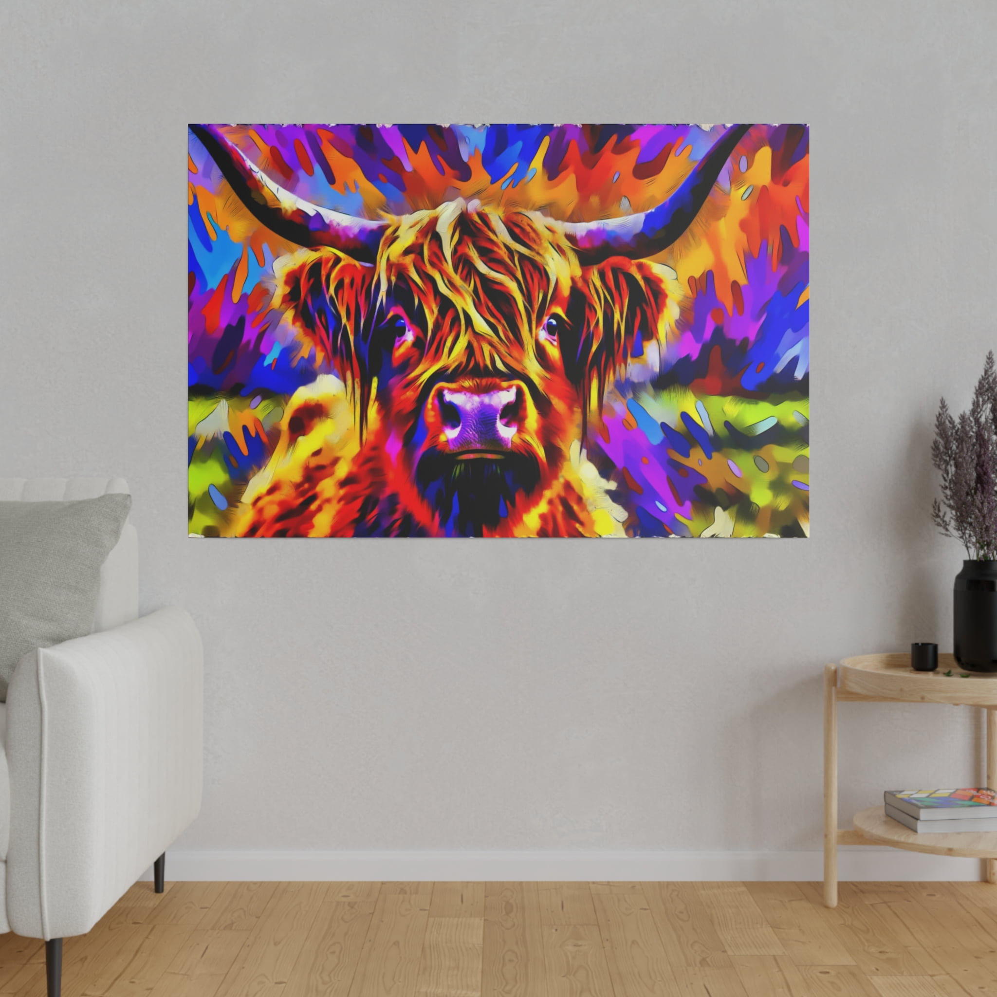 Highland Cow Abstract - Canvas Wall Decor Wall Art Home Decor Scottish ...