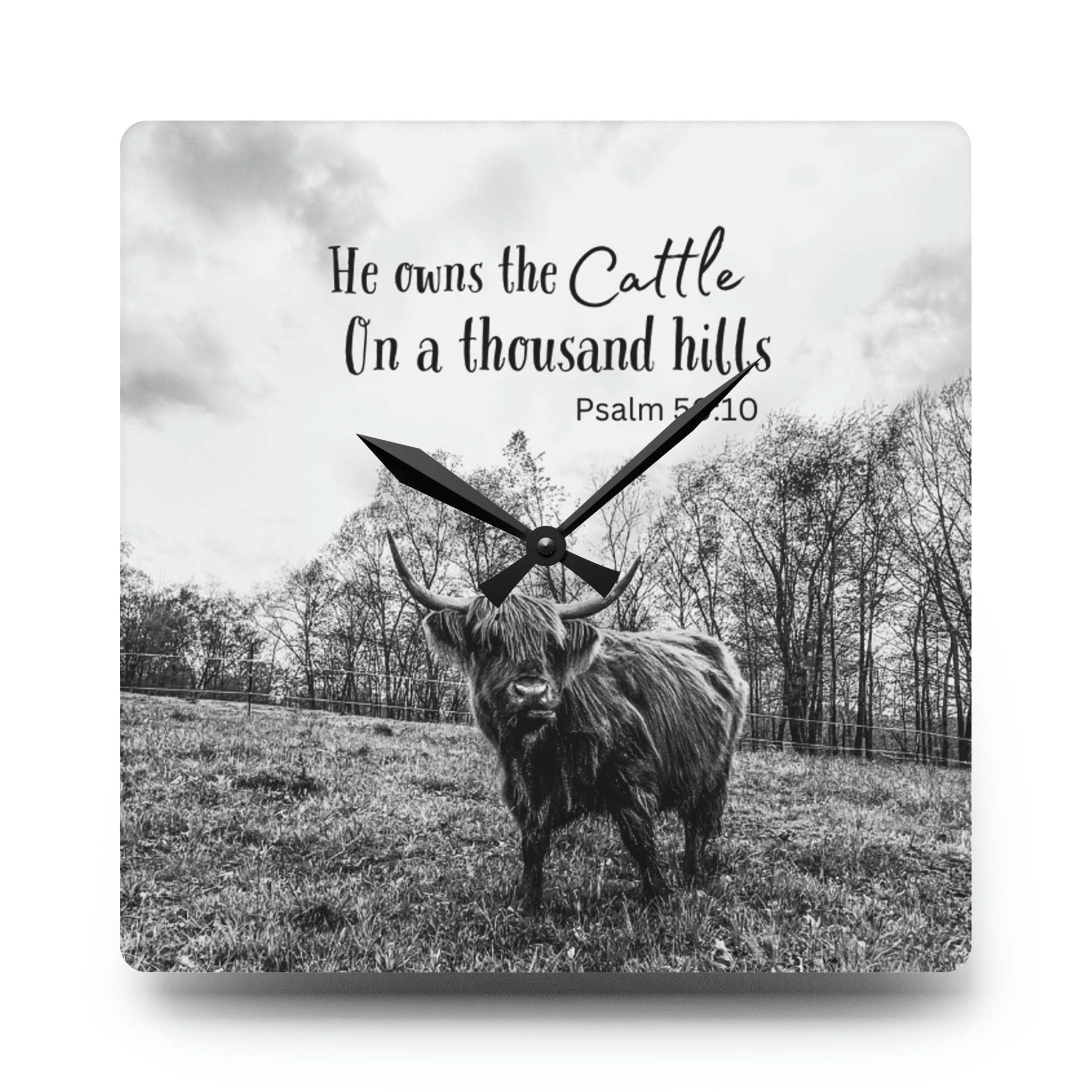Highland Cow Acrylic Wall Clock - Walmart.com