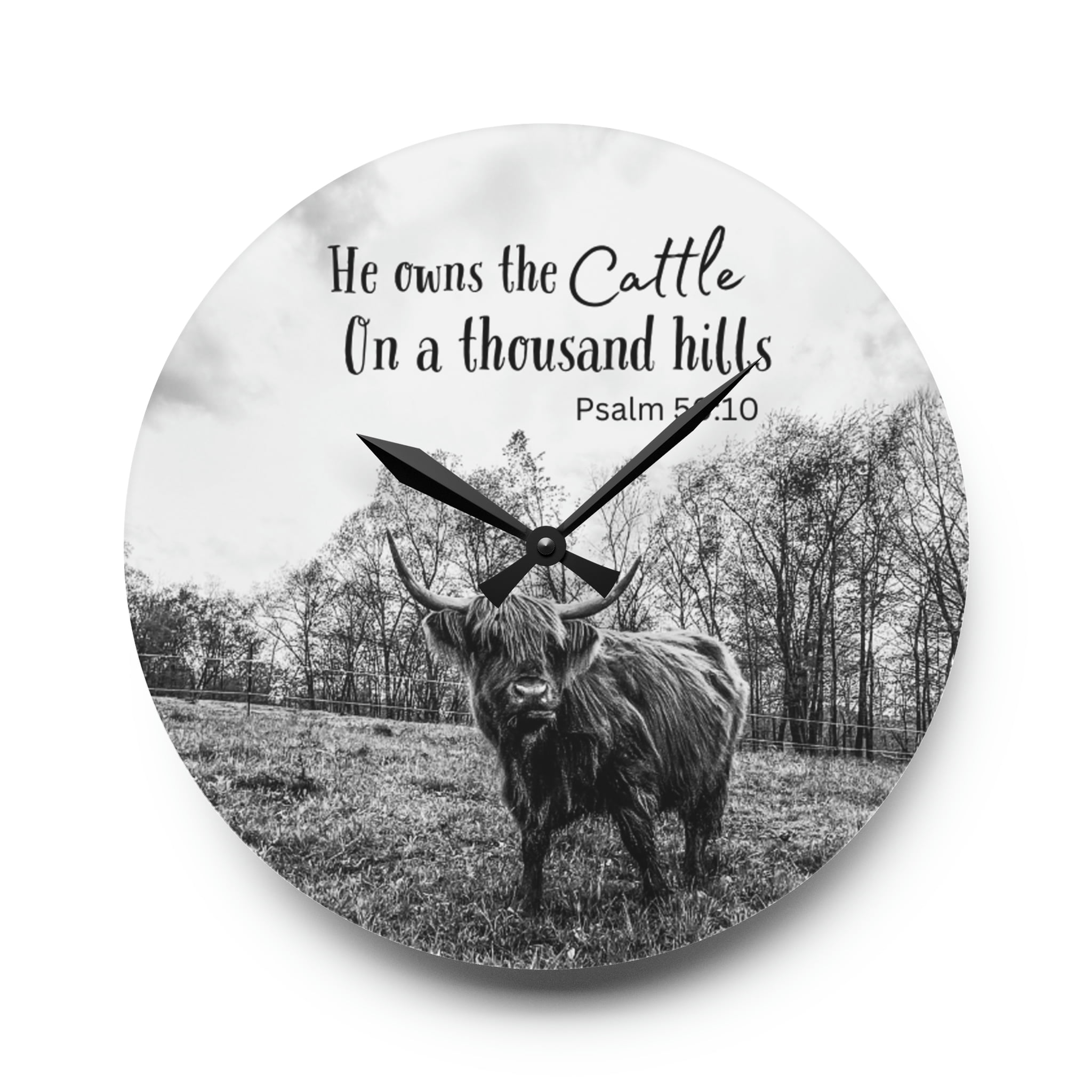 Highland Cow Acrylic Wall Clock - Walmart.com