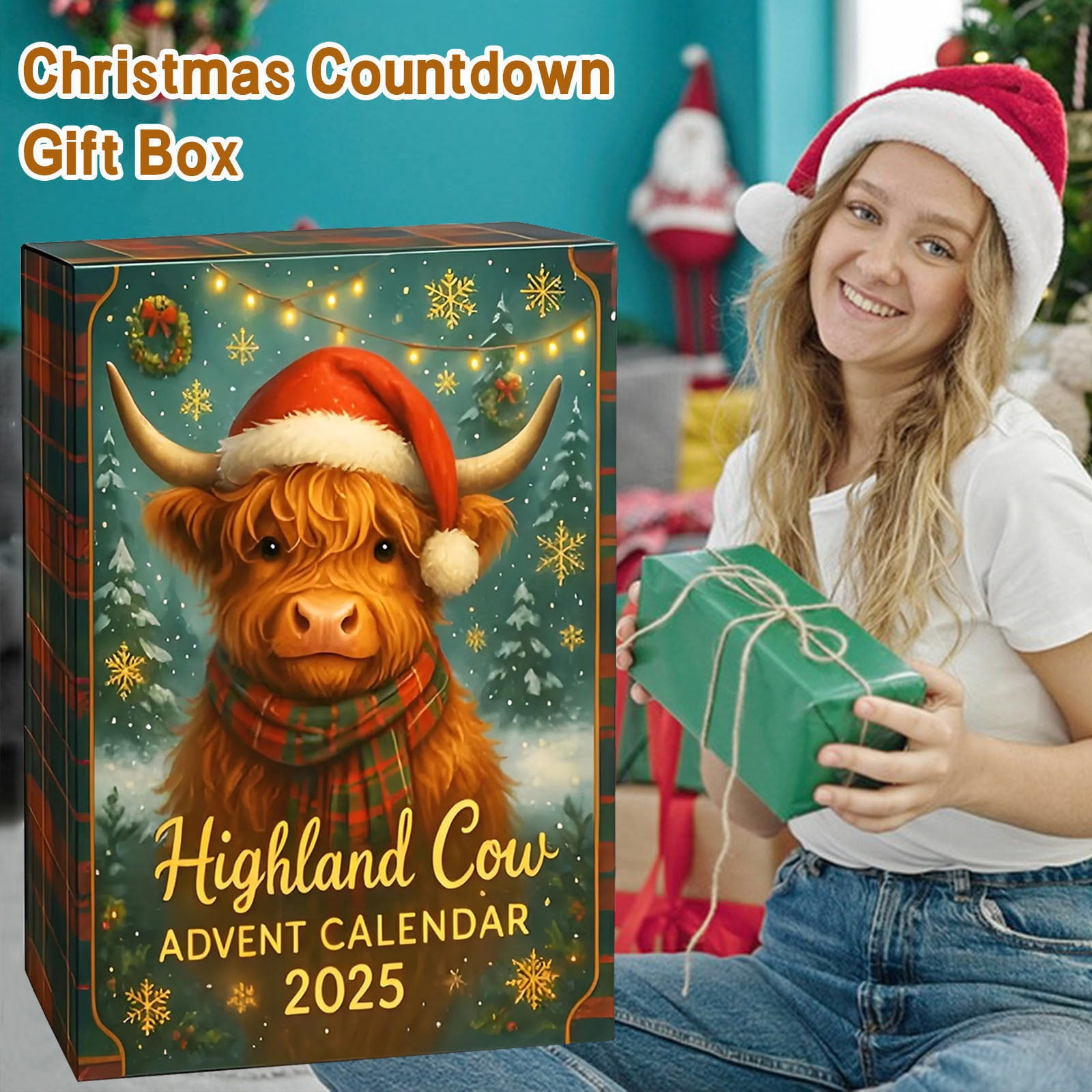 Highland Cow Advent Calendar 2025, 24 Days Christmas Countdown Calendar ...