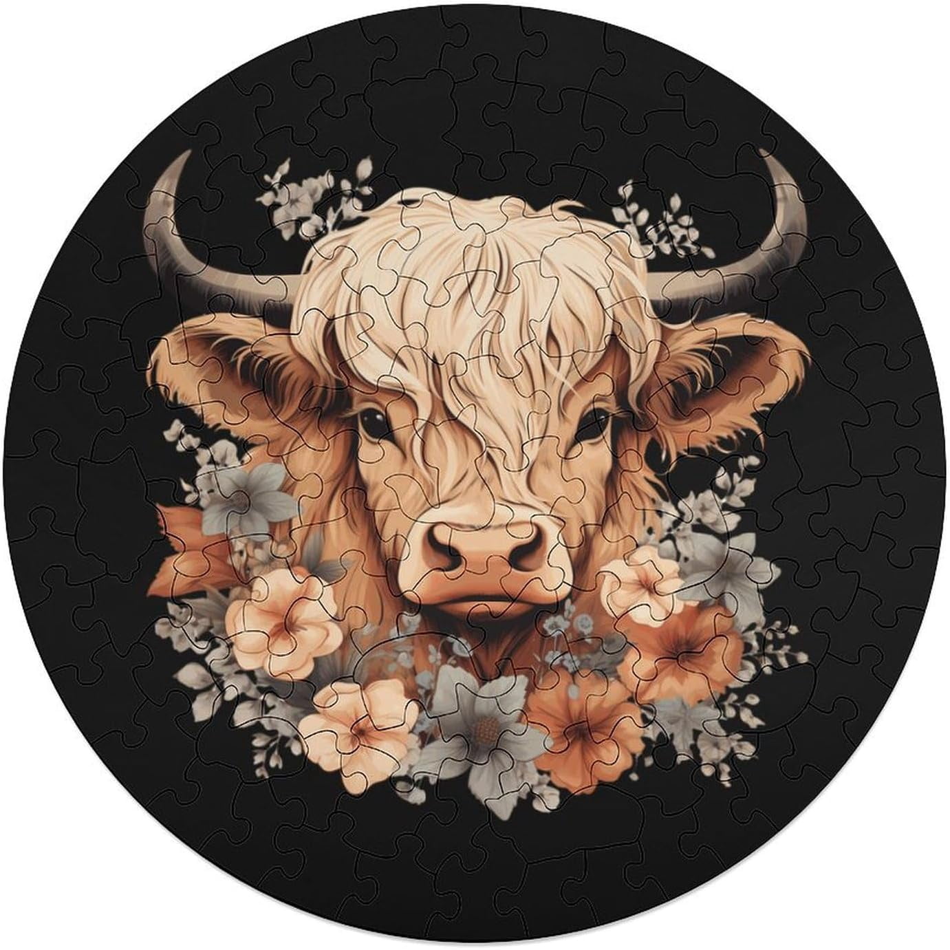 Highland Cow Animal Shaped Jigsaw Puzzles Cute Wooden Puzzle Family ...