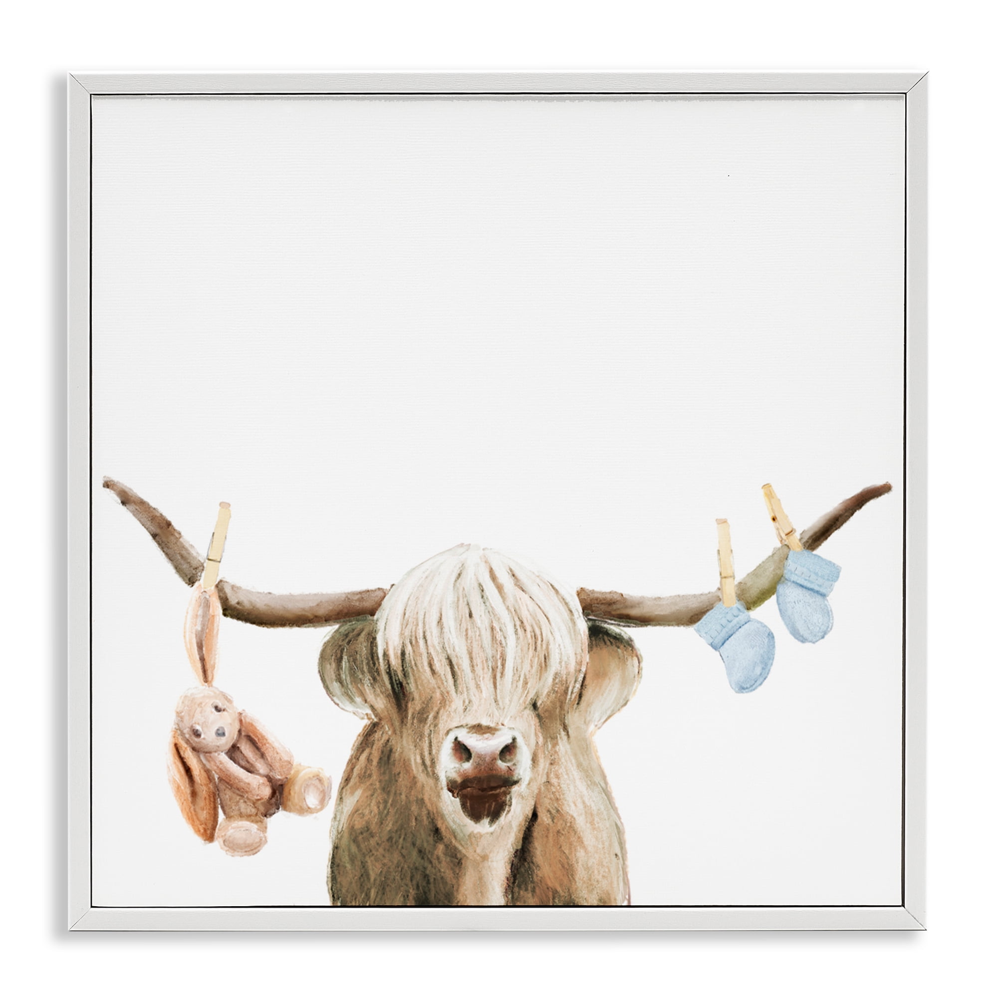 Highland Cow Baby Boy White Framed Giclee Art, design by Ali Lynne ...