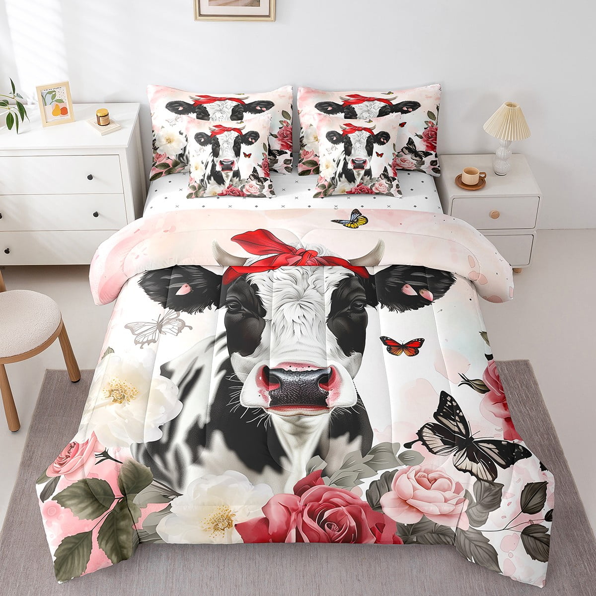 Highland Cow Bed in a Bag Full 7 Pieces - Full Size Comforter Set ...