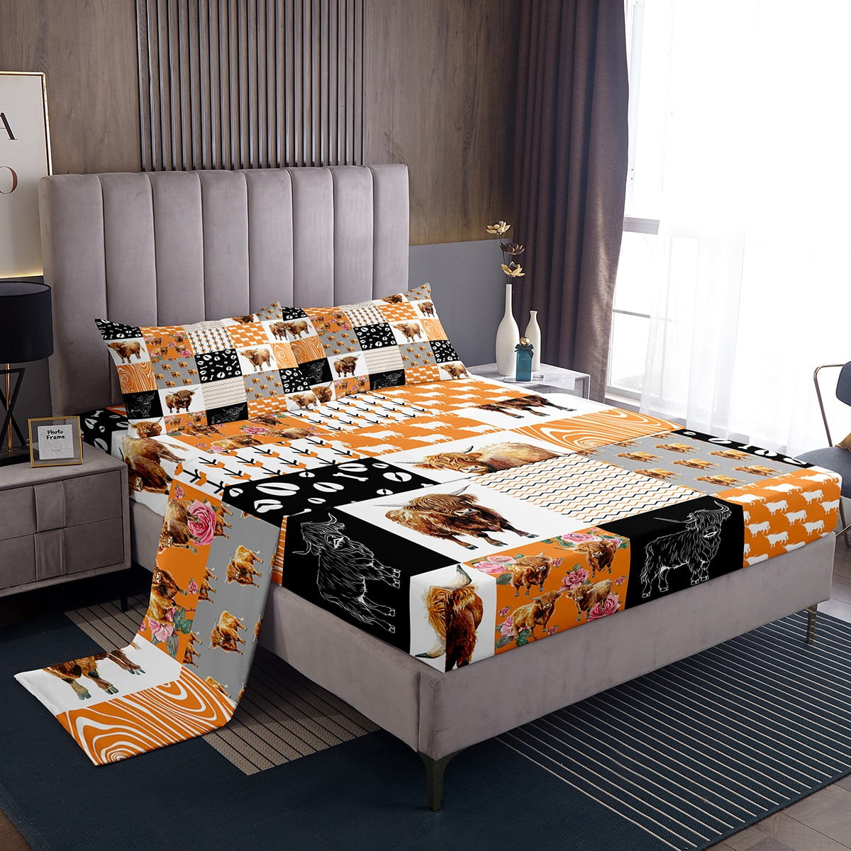 Highland Cow Bed Sheets Set Western Animals Sheets,Cowgirl Farm ...
