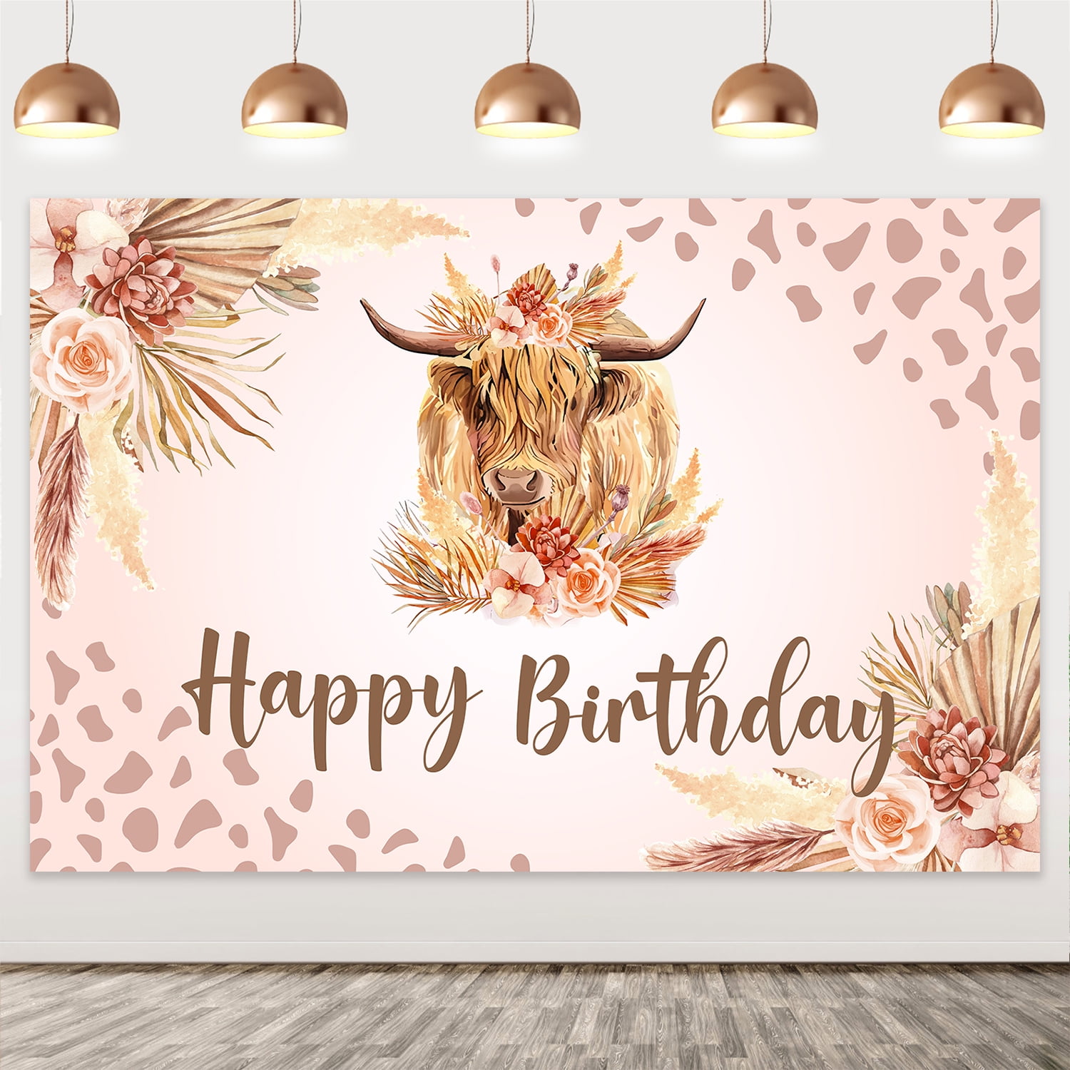 Highland Cow Birthday Decoration for Girls Highland Cow Print ...
