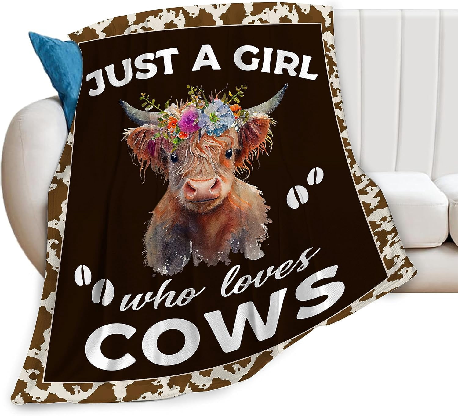 Highland Cow Blanket Cute Cow Print Plush Blanket Super Soft Cozy Warm ...