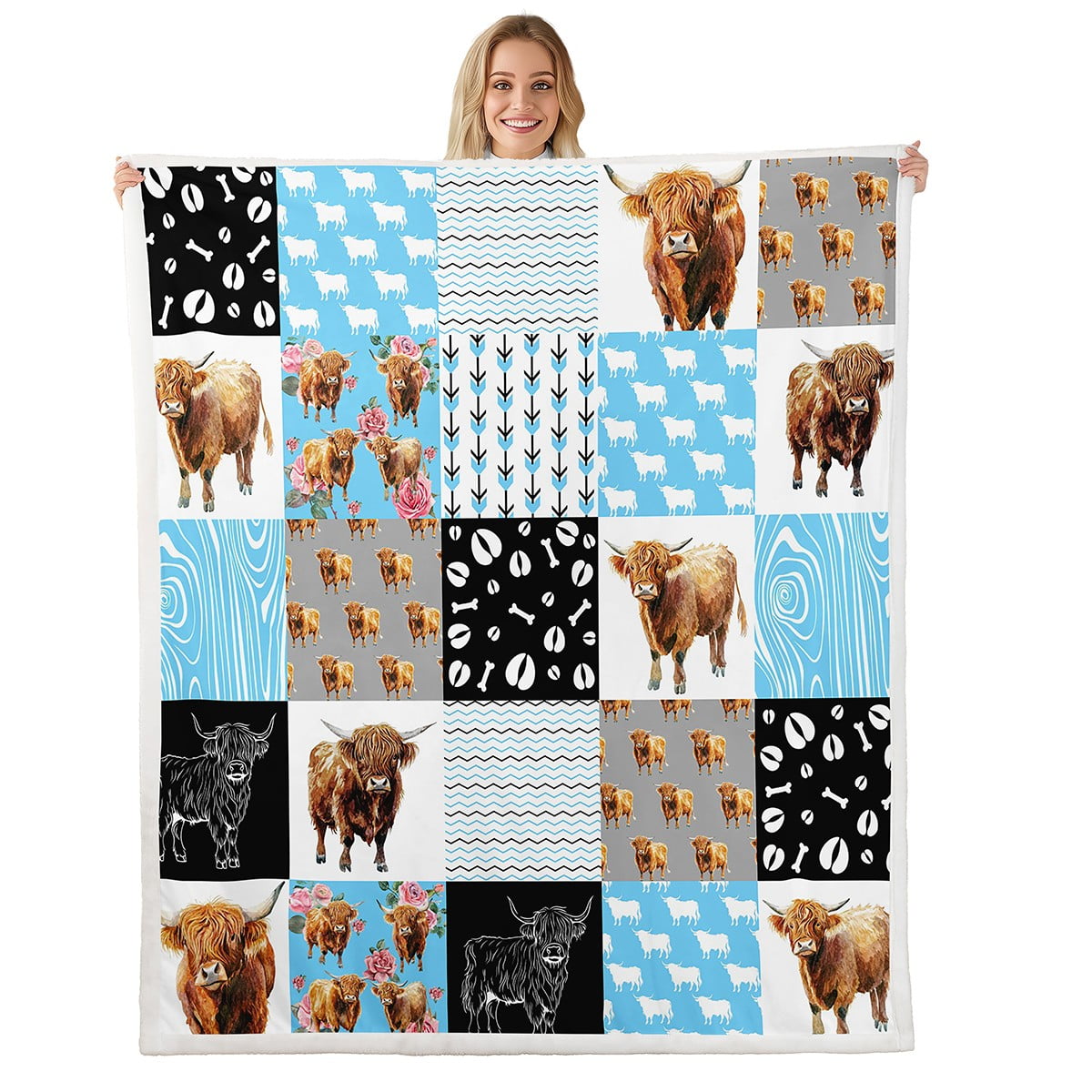 Highland Cow Blanket Western Animals Fleece Blanket,Cowgirl Farm ...