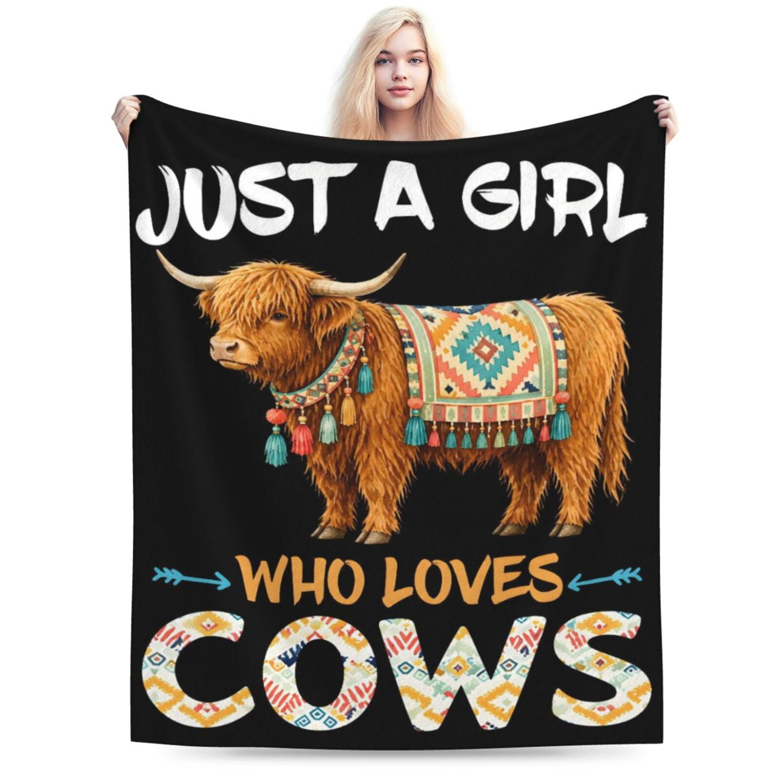 Highland Cow Boho Blanket Gift Throw Blanket Cozy Soft Rustic Home ...