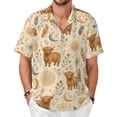 Highland Cow Boho Men's Shirts Short-Sleeved with All-Over Prints ...