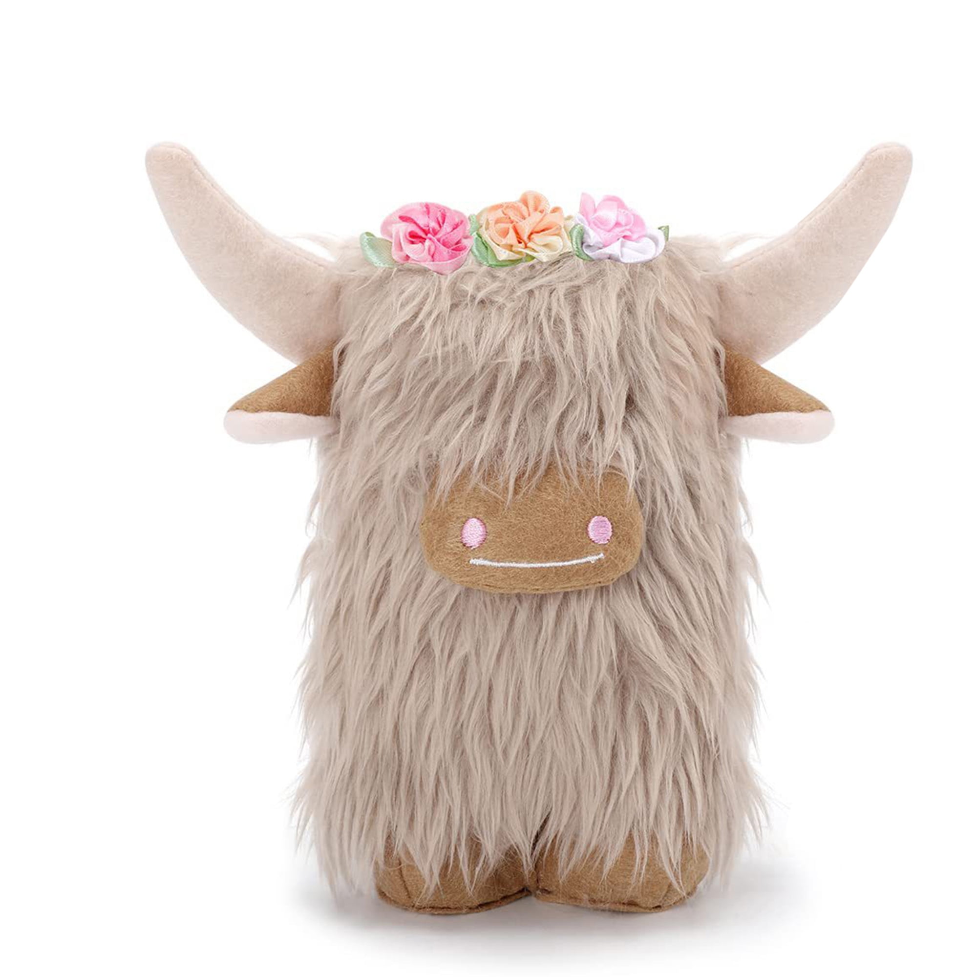 Highland Cow Brown Stuffed Animal Cute Stuff Fluffy Cattle Dolls Toys ...