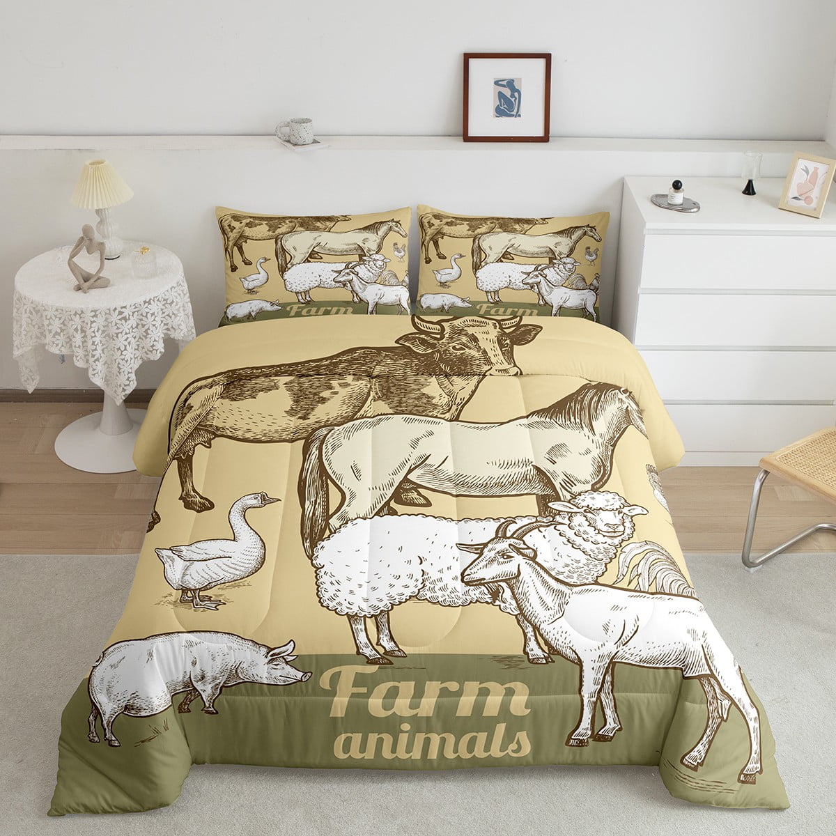 Highland Cow Bull Cattle Bedding Twin Horse Galloping Comforter Set ...