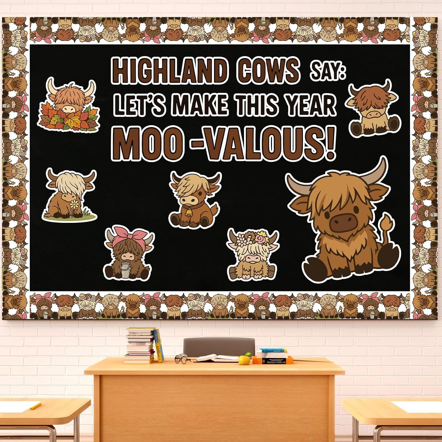 Highland Cow Bulletin Board Decorations Set, Classroom Bulletin Board ...